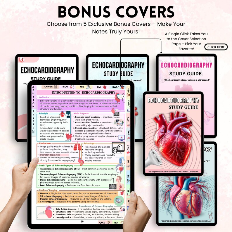 Echo Cardiology Study Guide Physical Book | Echocardiography Notes ...