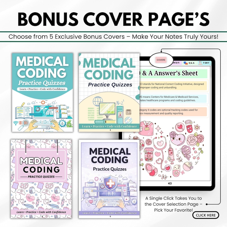 Medical Coding Practice Quizzes Bundle | ICD-10 CPT Cheat Sheets ...