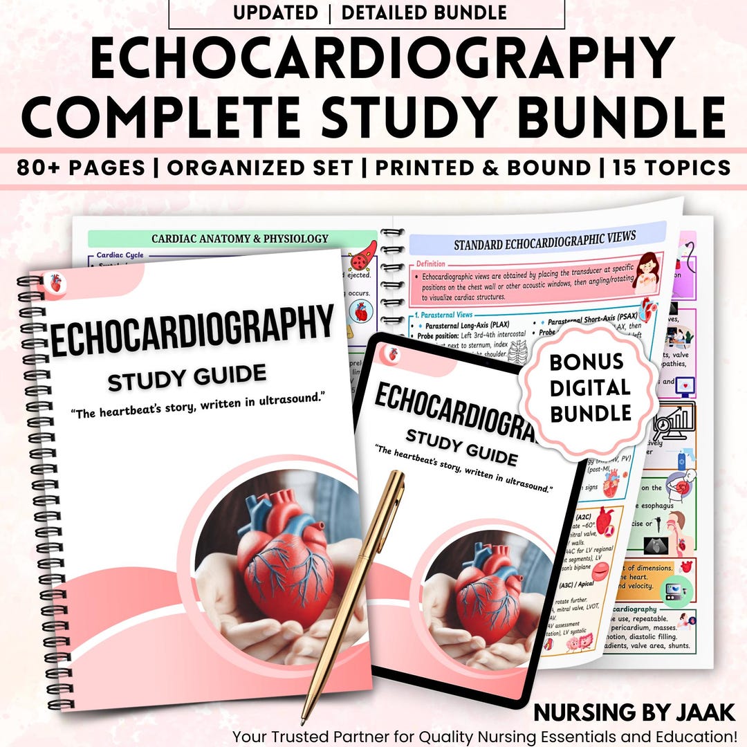 Echo Cardiology Study Guide Physical Book | Echocardiography Notes ...