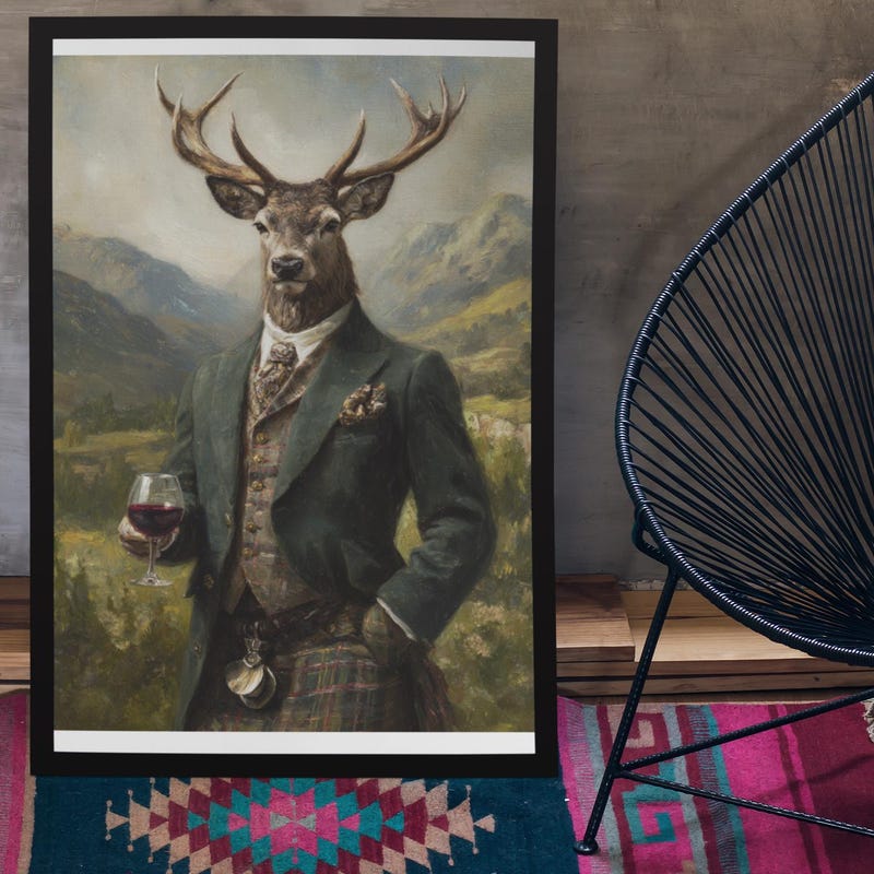 Funny Stag Art - Etsy UK