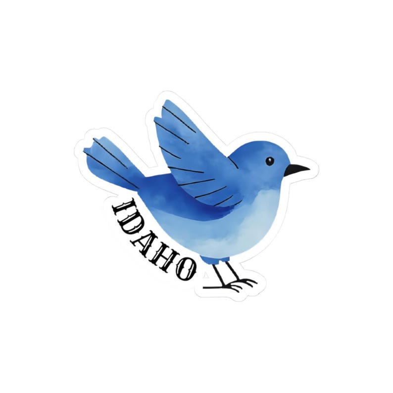 Idaho Mountain Bluebird Kiss-cut Sticker, Bird Watcher Gift, State Bird ...