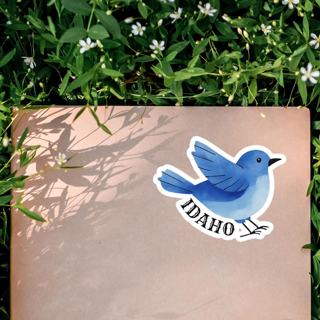 Idaho Mountain Bluebird Kiss-cut Sticker, Bird Watcher Gift, State Bird ...