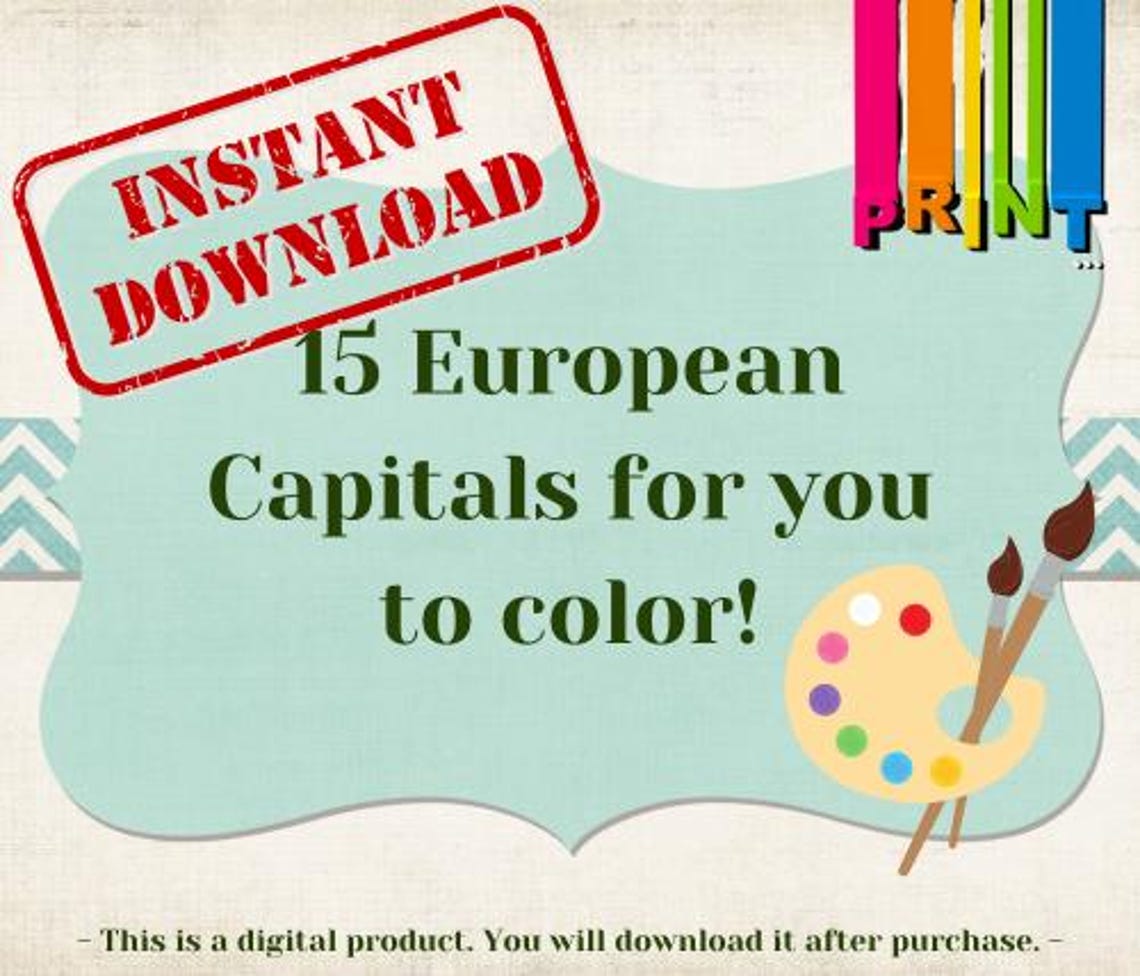 European Capitals Coloring Pages – 15 Printable PDF Sheets for All Ages ...