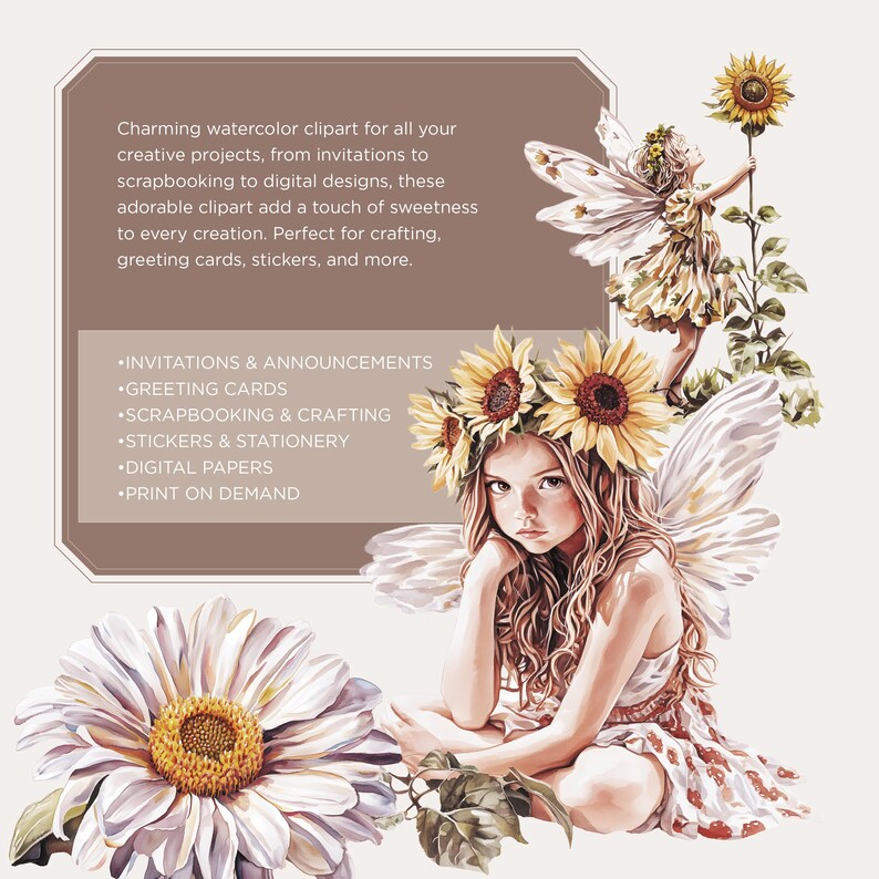 Summer Fairy Garden Clipart Bundle Fantasy Watercolor Pngs for ...