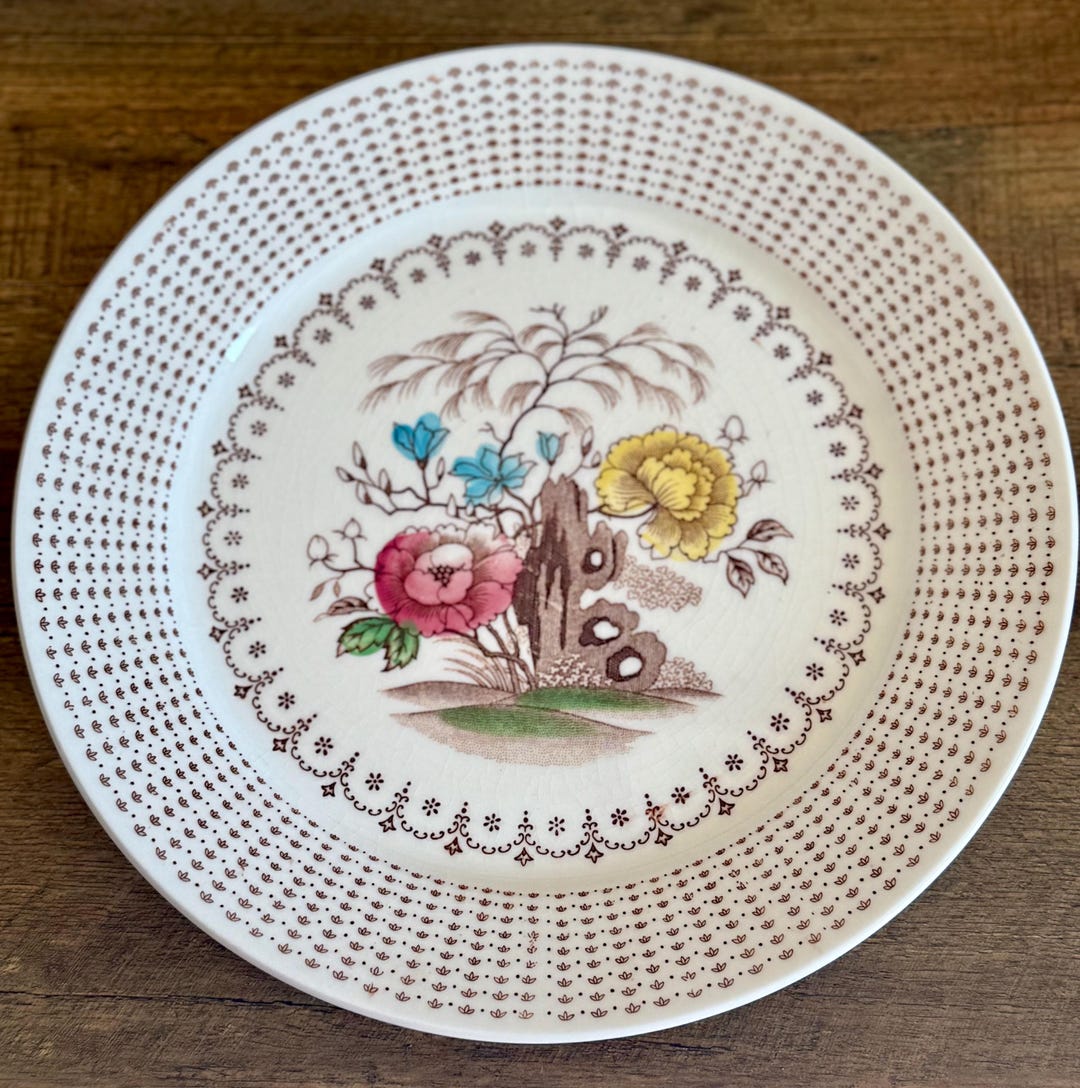 Vintage Nasco Berkshire Hand Painted Serving Plate. Floral Design With ...