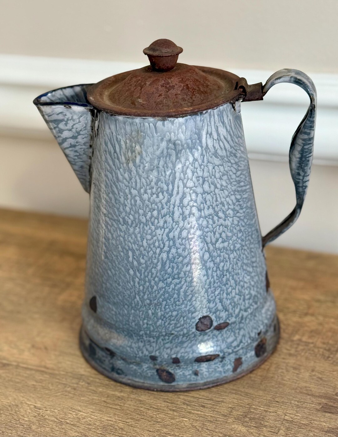 Antique Enamel Granite Ware Pot - Etsy