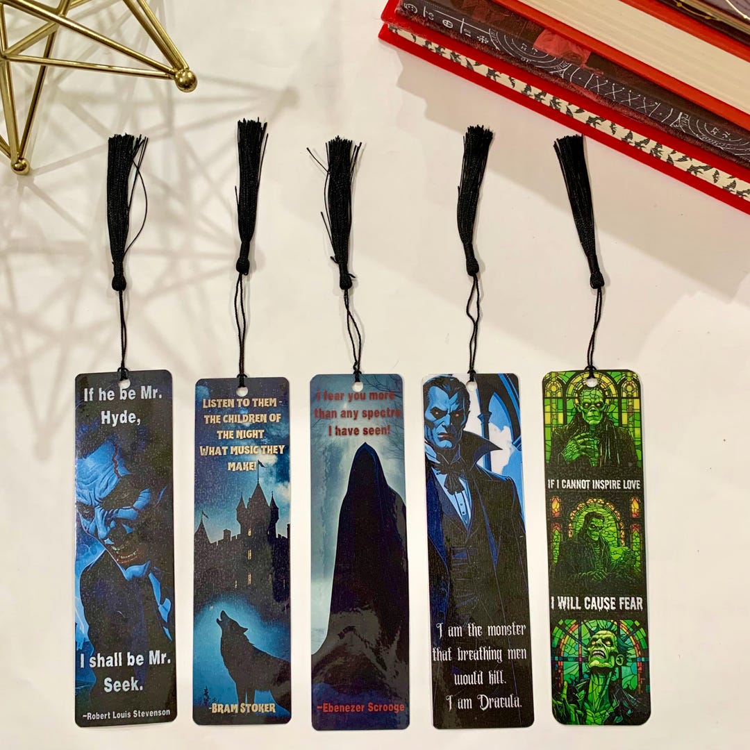 Classic Gothic Novel Bookmark Set, Dracula, Frankenstein, Jekyll & Hyde ...