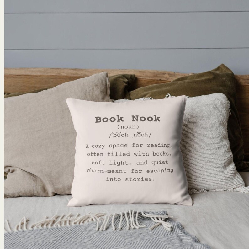 Book Nook Decorative Pillow, Cozy Reading Gift, Book Lovers Home Decor ...