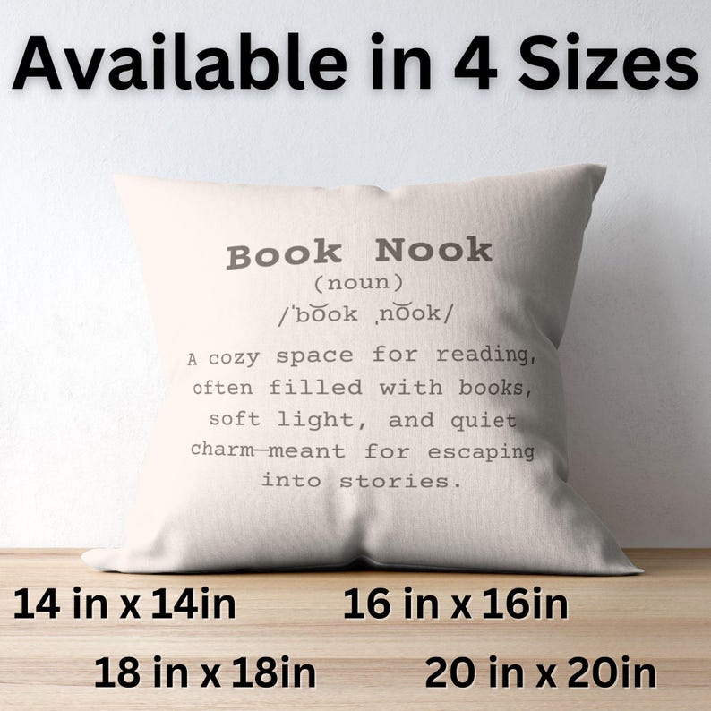 Book Nook Decorative Pillow, Cozy Reading Gift, Book Lovers Home Decor ...