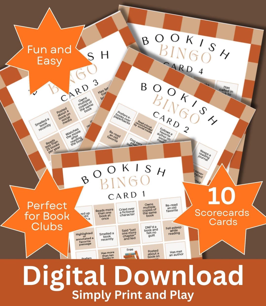 Bookish Bingo Printable Game | Digital Download | Ready-to-play, Blank ...