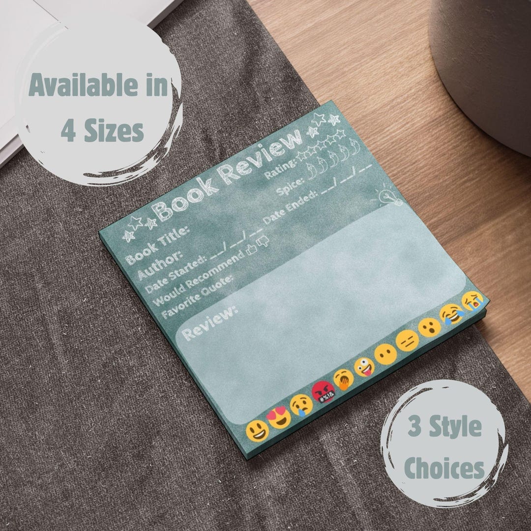 Book Review Notepad, Cute Sticky Notes, Reading Post Its, Literary ...