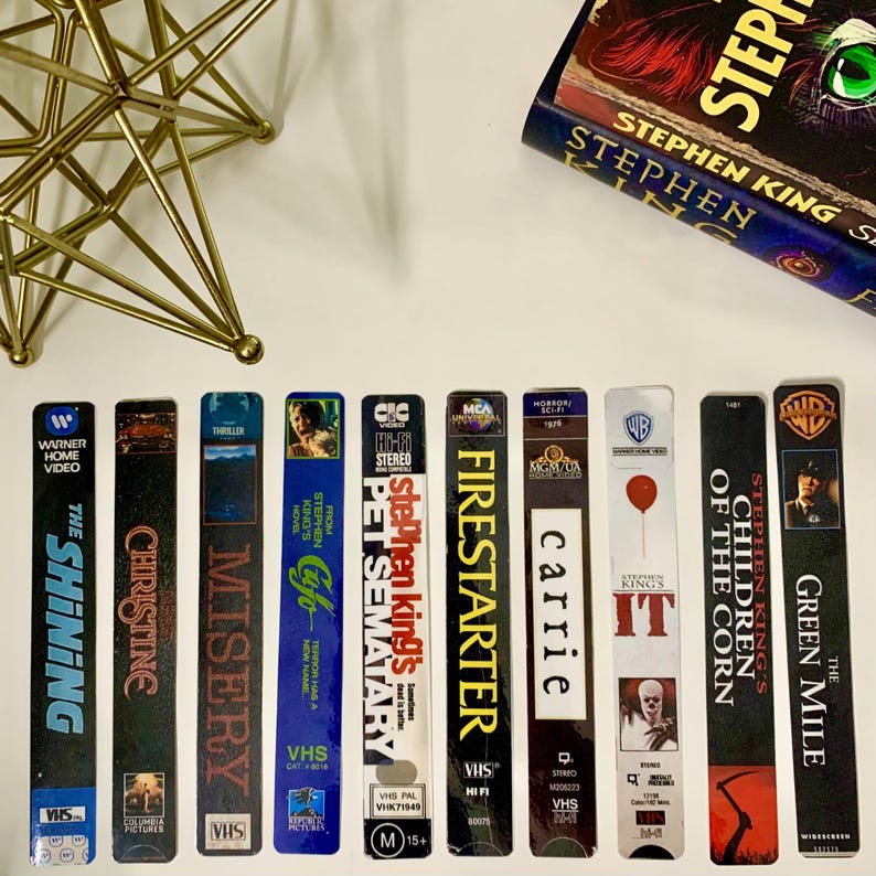 Stephen King VHS Spine Bookmarks – Retro Horror Movie Inspired ...