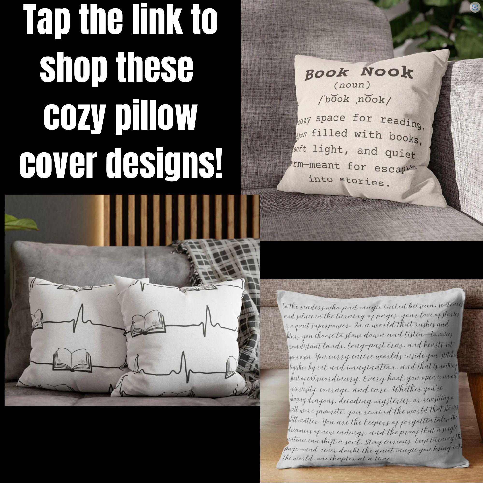 Book Nook Decorative Pillow, Cozy Reading Gift, Book Lovers Home Decor ...
