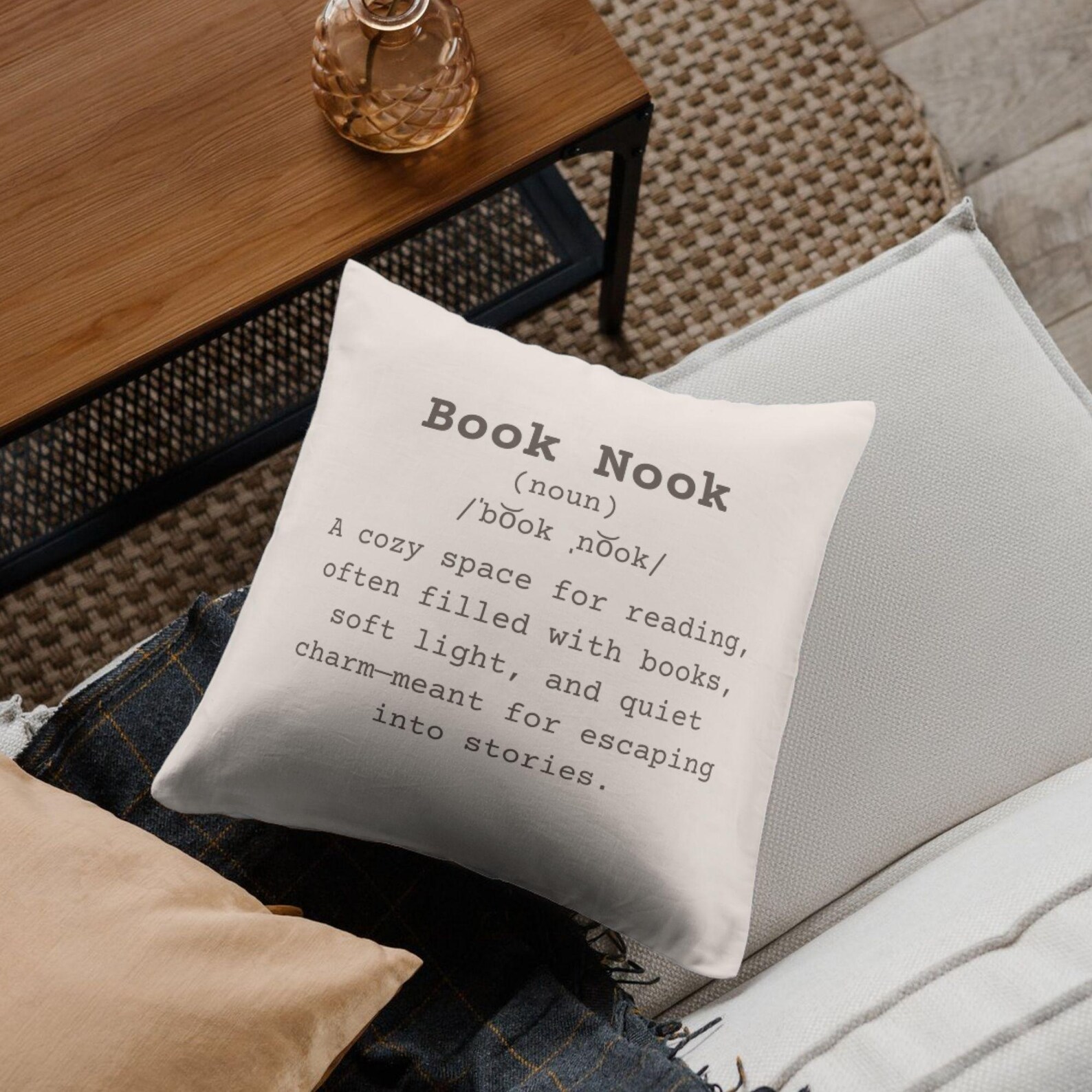 Book Nook Decorative Pillow, Cozy Reading Gift, Book Lovers Home Decor ...