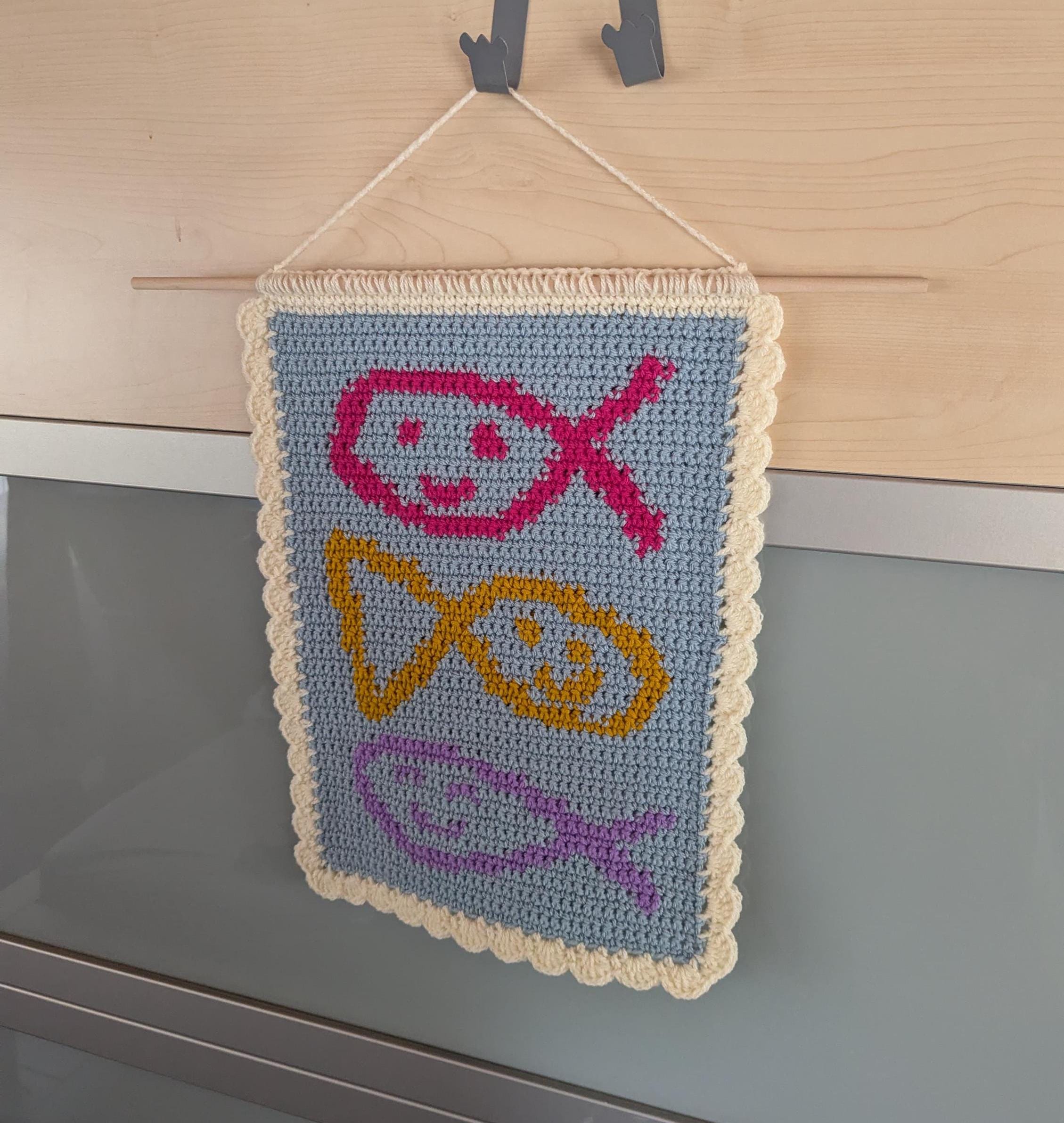Happy Fishies Crochet Tapestry Pattern PDF Easy Wall Hanging Summer ...