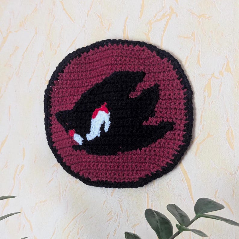 Shadow the Hedgehog Crochet Pattern PDF Tapestry/applique Gaming Mario ...