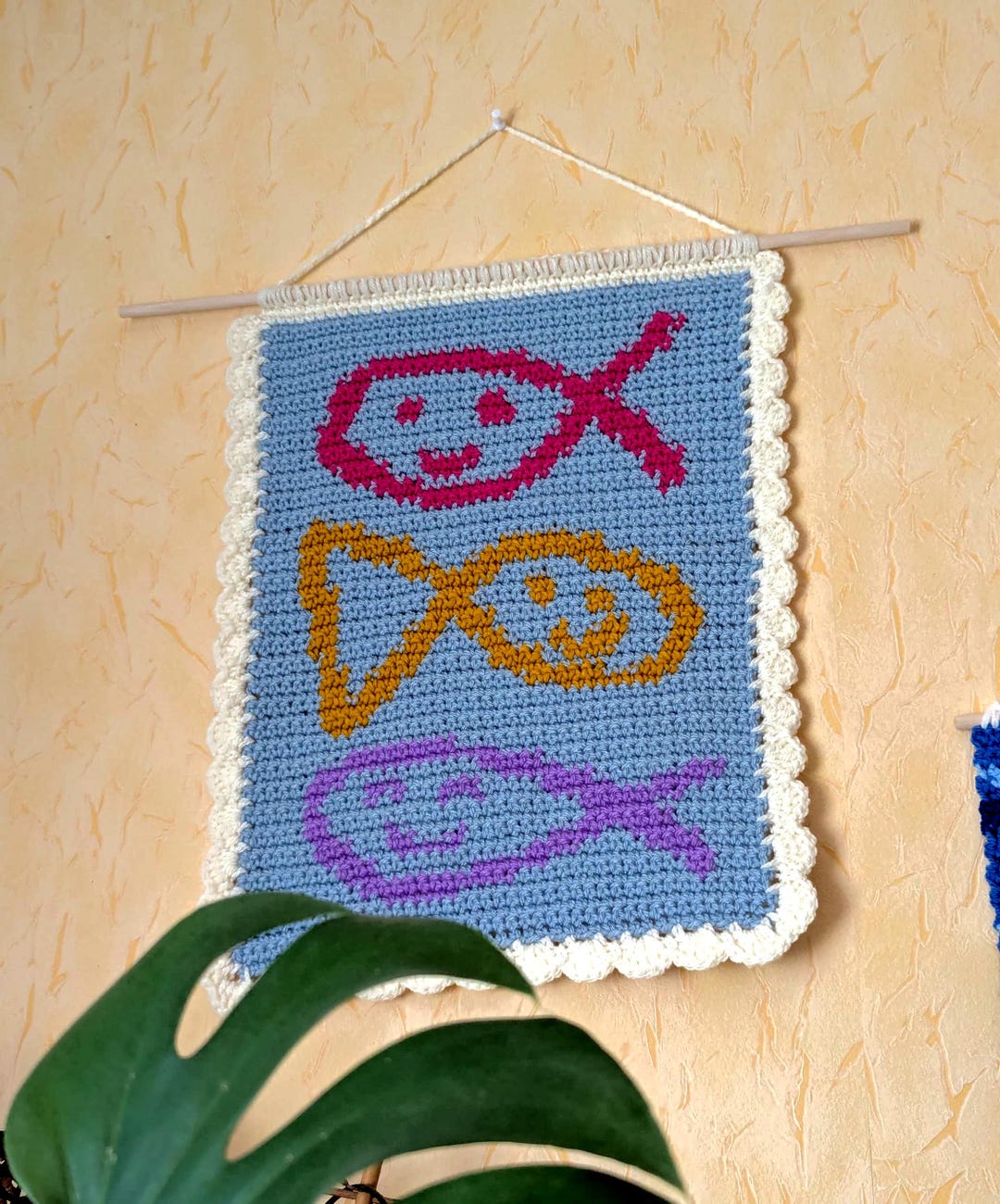 Happy Fishies Crochet Tapestry Pattern PDF Easy Wall Hanging Summer ...