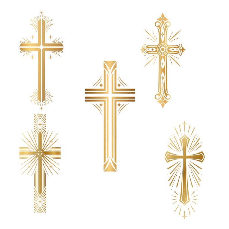 18 Gold Christian Cross Clipart PNG Transparent, Religious and ...