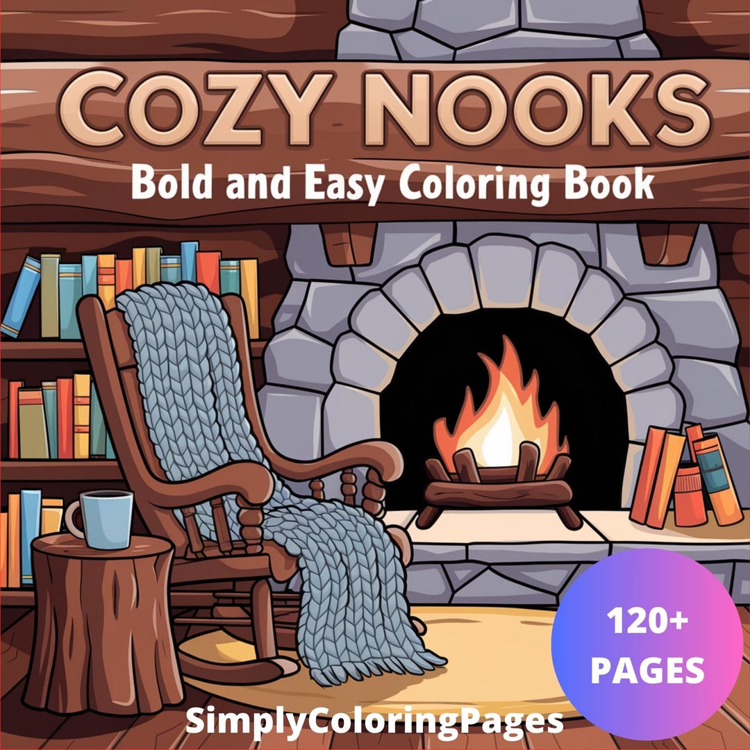Cozy Nooks Coloring Book: 120+ Relaxing Pages (PDF, JPG, PNG) - Etsy