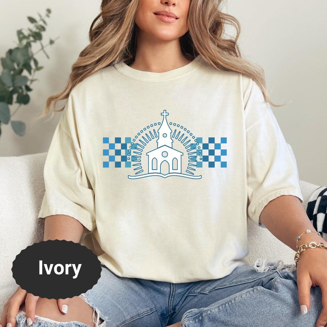 Checkered Christian T-shirt – Jesus Church Tee, Religious Clothing Gift ...