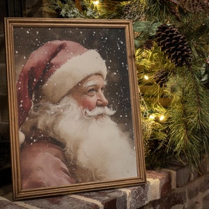 Santa Claus Framed Print - Solid Wood Picture Frame - Classic Christmas ...