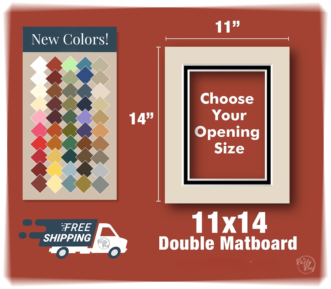 11x14 Premium Double Matboard - Variety of Colors and Sizes - Choose ...