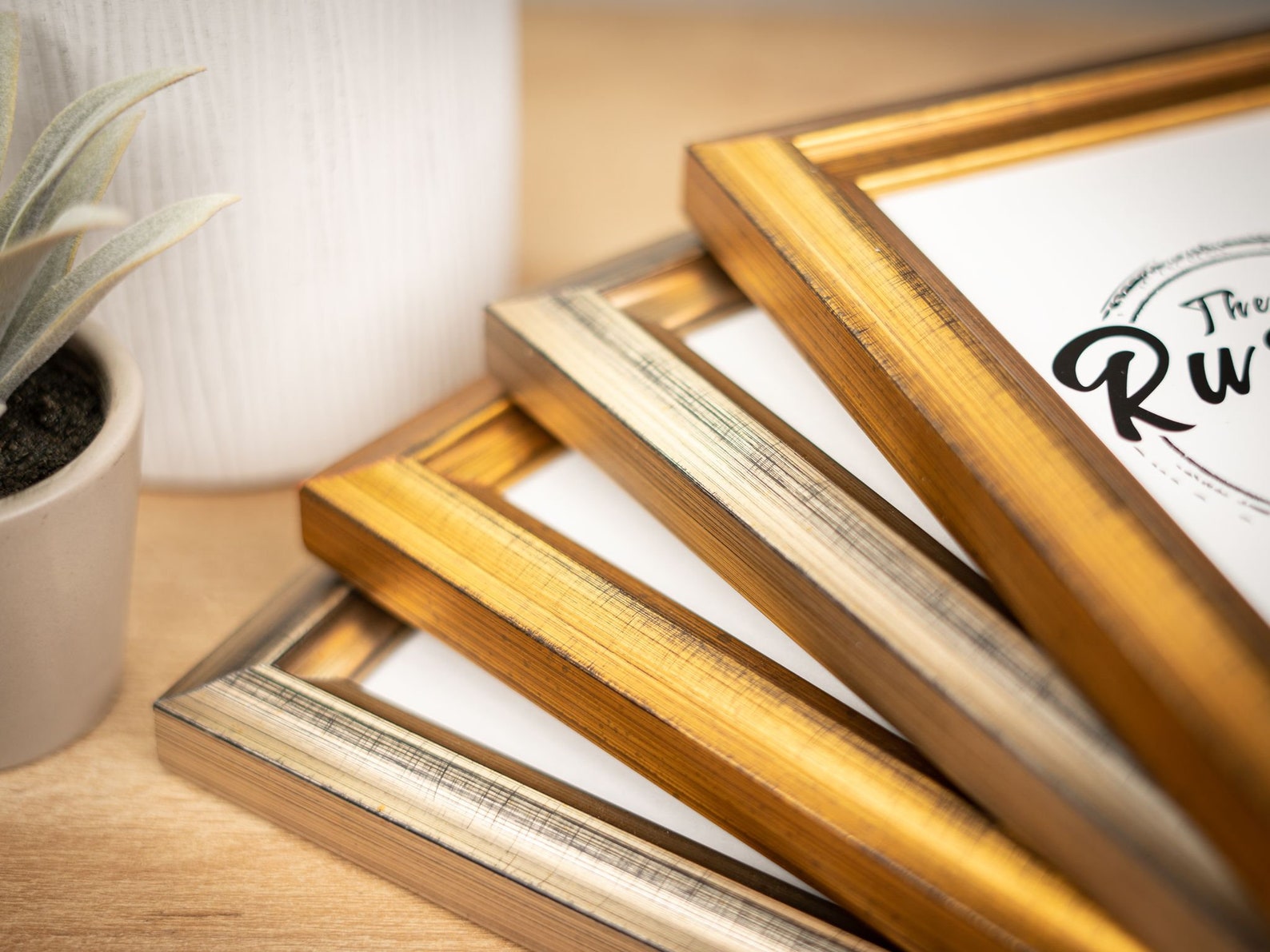 Beveled Brushed Gold Frame Brushed Silver Picture Frame - Etsy