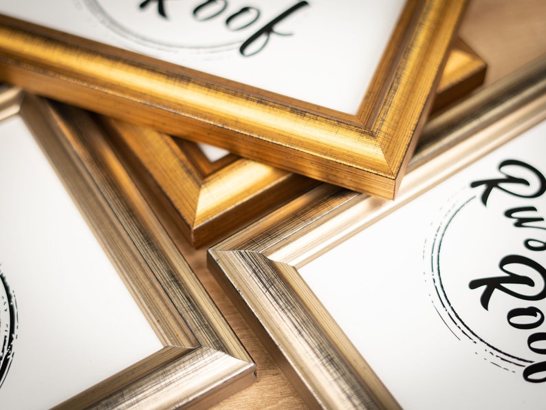 Beveled Brushed Gold Frame Brushed Silver Picture Frame - Etsy