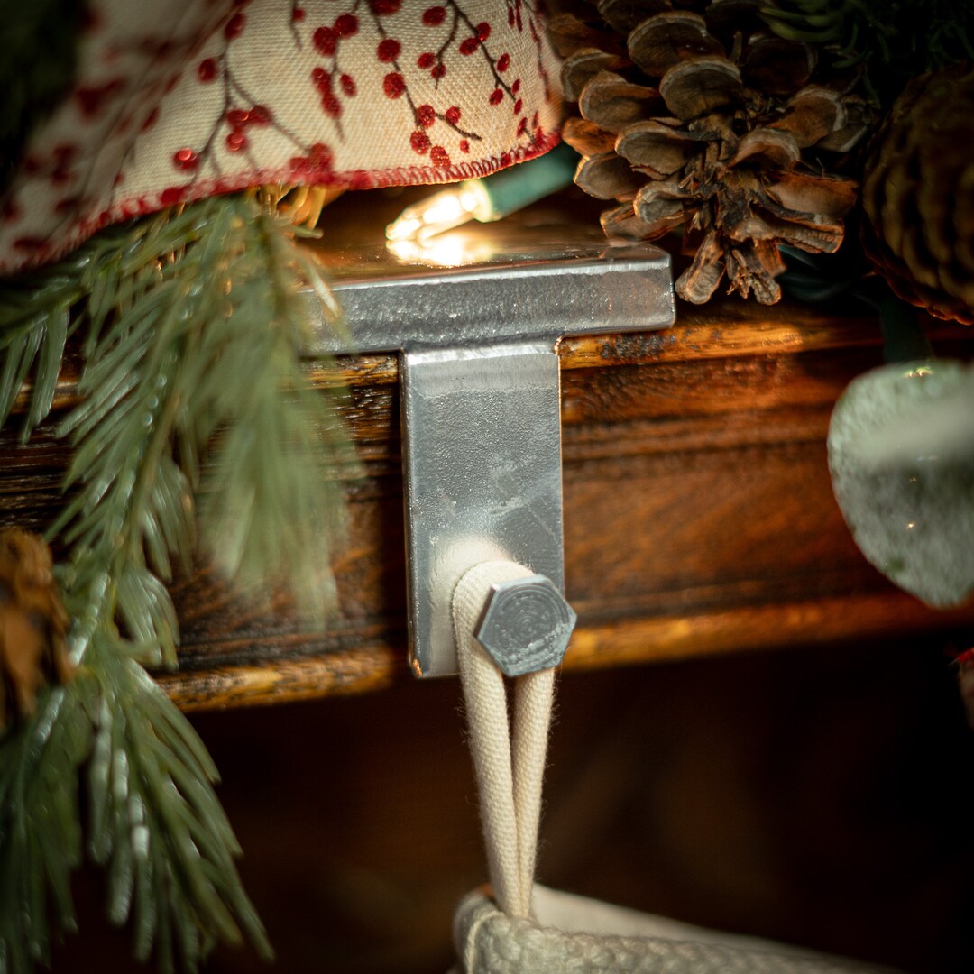 Handcrafted Steel Christmas Stocking Hanger for a Rustic Farmhouse Vibe ...