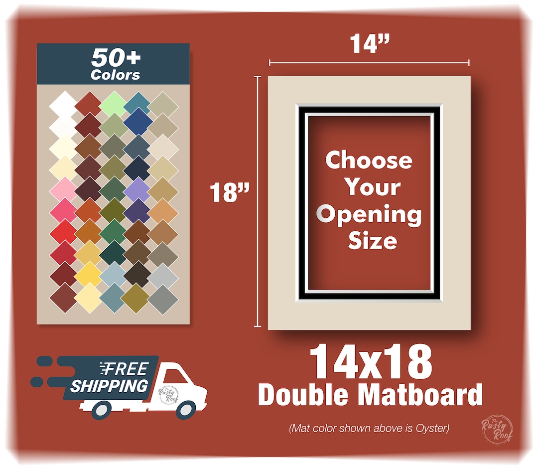 14x18 Premium Double Matboard Variety of Colors and Sizes Choose Your ...