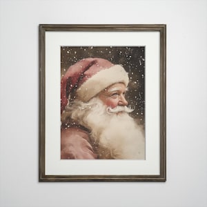Santa Claus Framed Print - Solid Wood Picture Frame - Classic Christmas ...