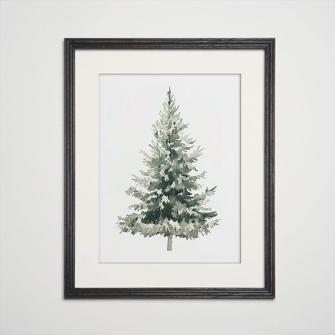 Christmas Tree Framed Print - Solid Wood Picture Frame - Classic ...
