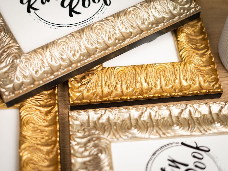 Wide Baroque Style Ornate Frame-gold & Silver Frame-wide Elegant Photo ...