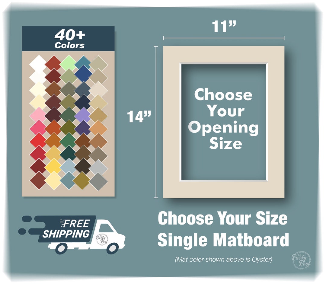 Premium Matboard - Variety of Colors and Sizes - Choose Your Opening ...