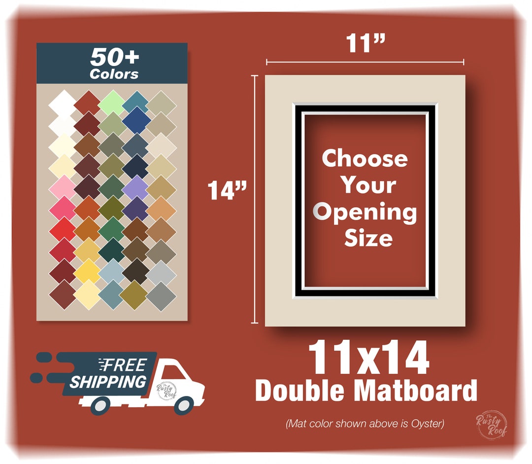 11x14 Premium Double Matboard - Variety of Colors and Sizes - Choose ...