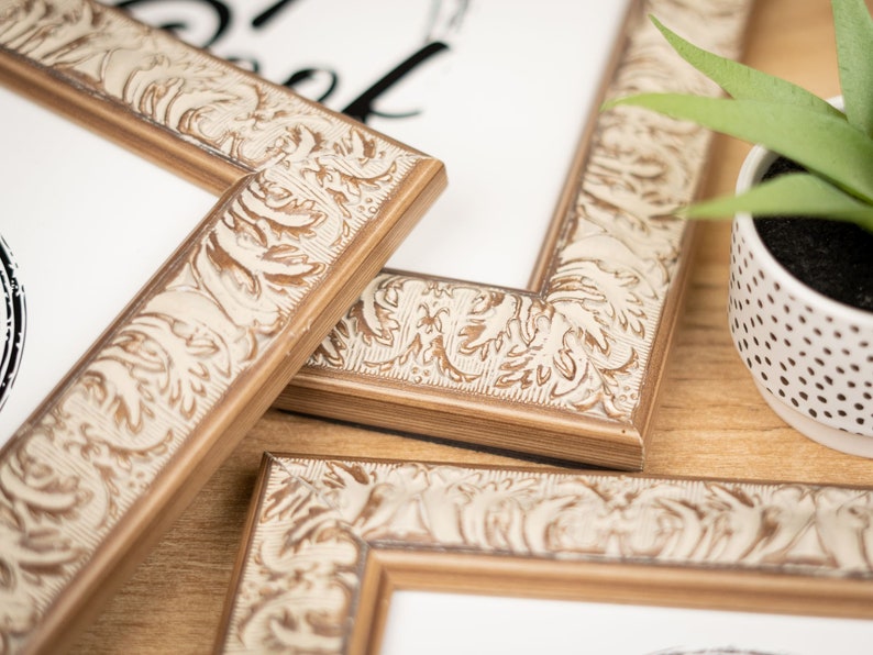 Ornate Whitewash Frame Elegant Wedding Photo Frame Handmade - Etsy