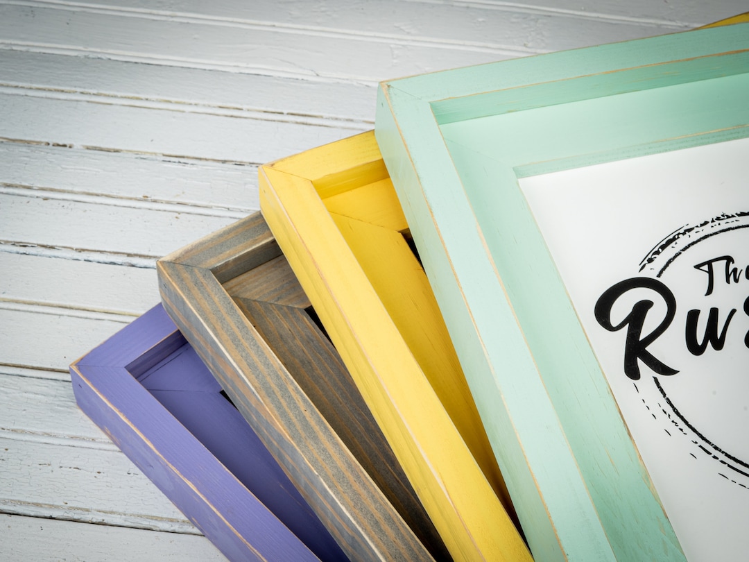 Farmhouse Distressed Frame, Burnt Orange, Rustic Picture Frame, Stacked ...