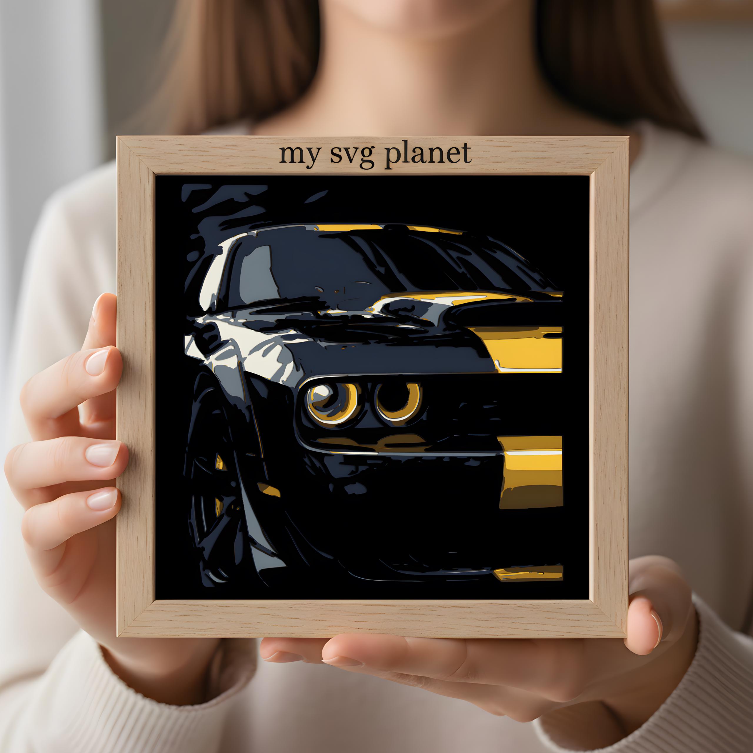 Sports Car Shadow Box SVG for Cricut, Muscle Car 3D Layered Paper Cut ...