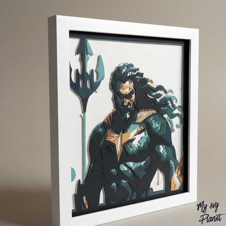 Ocean King Shadow Box SVG, Sea Warrior Paper Cut (digital Download) - Etsy