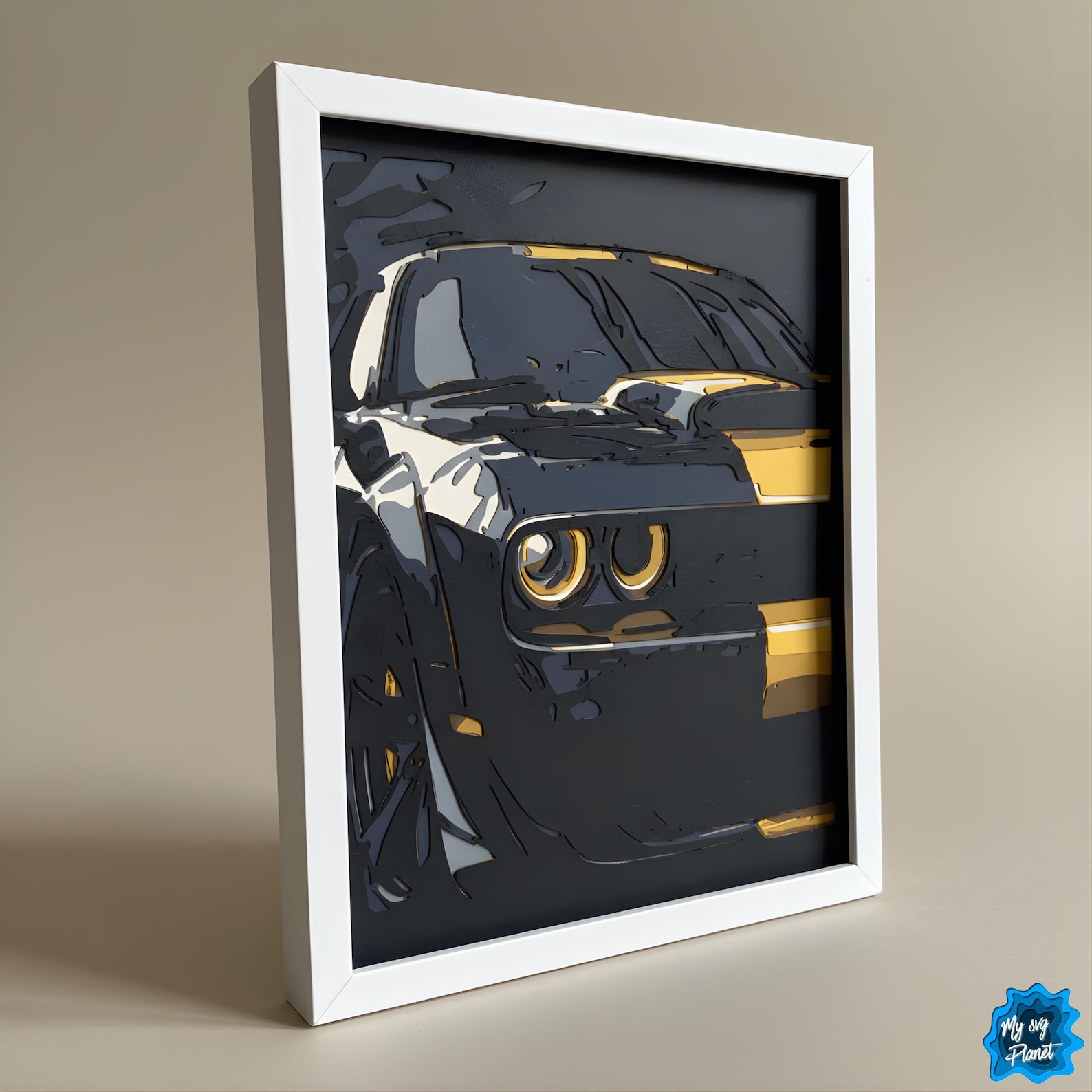 Sports Car Shadow Box SVG for Cricut, Muscle Car 3D Layered Paper Cut ...