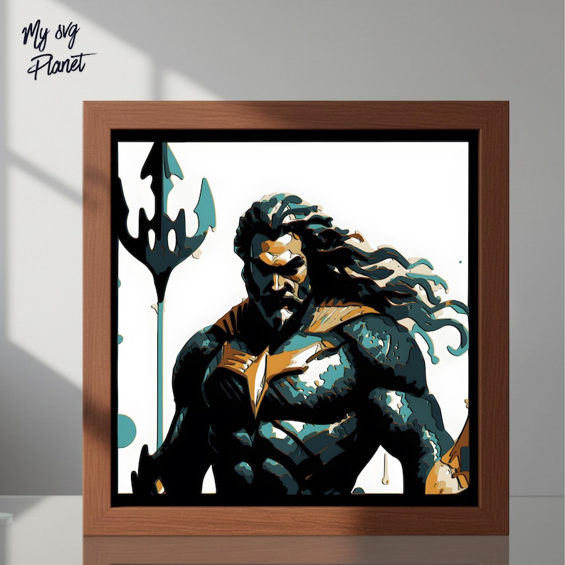 Ocean King Shadow Box SVG, Sea Warrior Paper Cut (digital Download) - Etsy