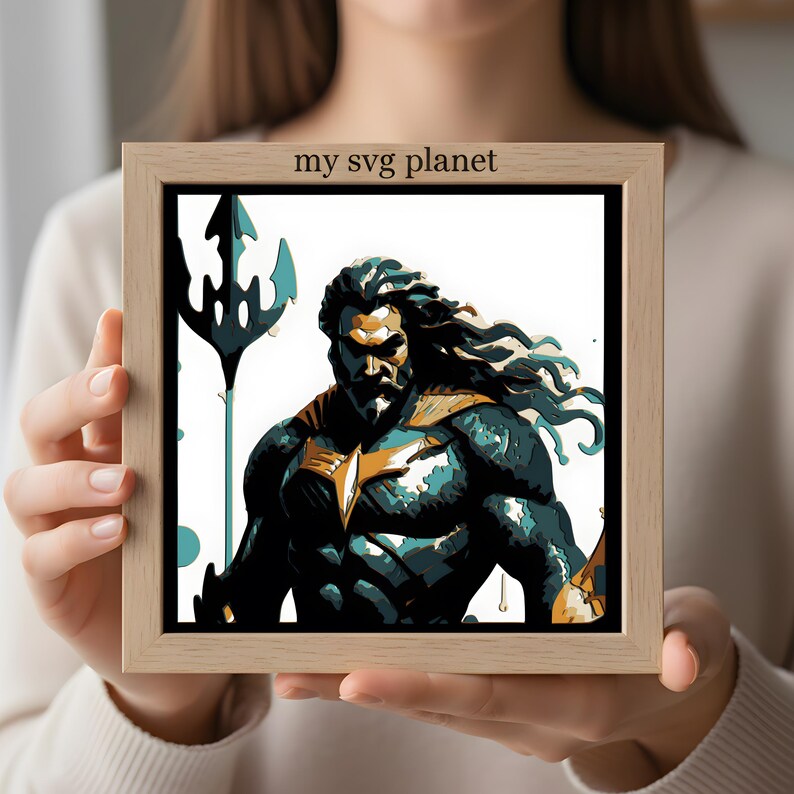 Ocean King Shadow Box SVG, Sea Warrior Paper Cut (digital Download) - Etsy