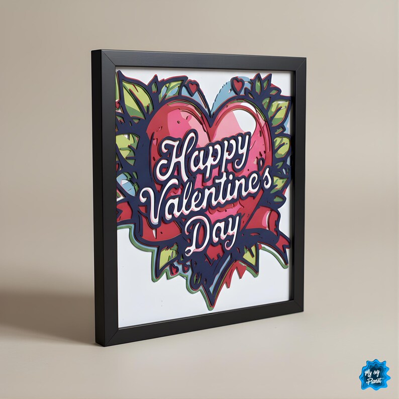 Happy Valentine’s Day 3D Shadow Box SVG, Love Heart Layered Paper Cut ...