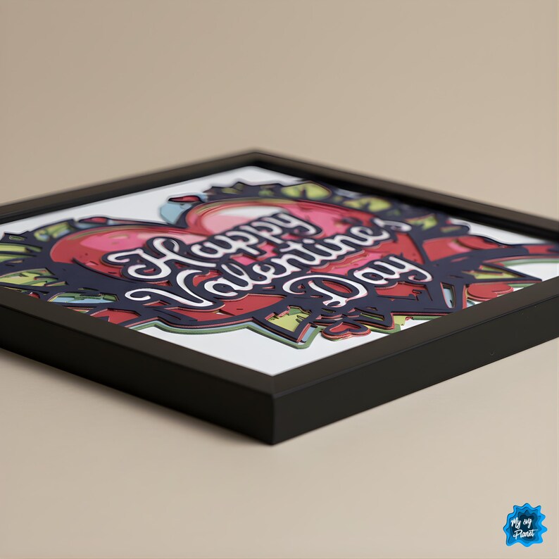 Happy Valentine’s Day 3D Shadow Box SVG, Love Heart Layered Paper Cut ...