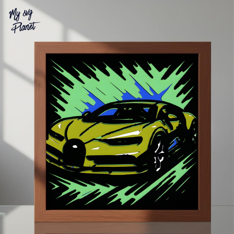 Multilayer Car Shadow Box SVG, Cinematic Sports Car Inspired by ...