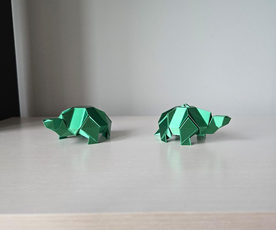 Origami Folded Paper Turtle - 3D Printed Bookshelf Decor - Etsy