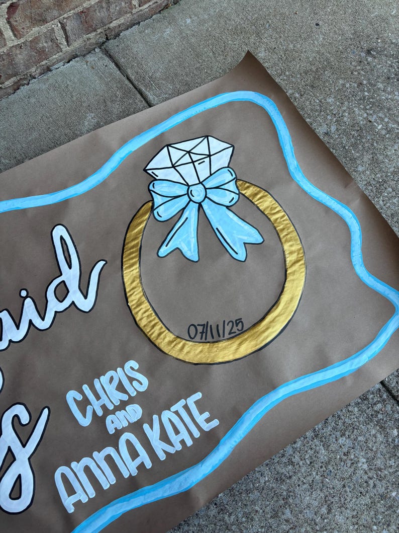 Engagement Banner- Completely Custon Hand Painted Banner - Etsy