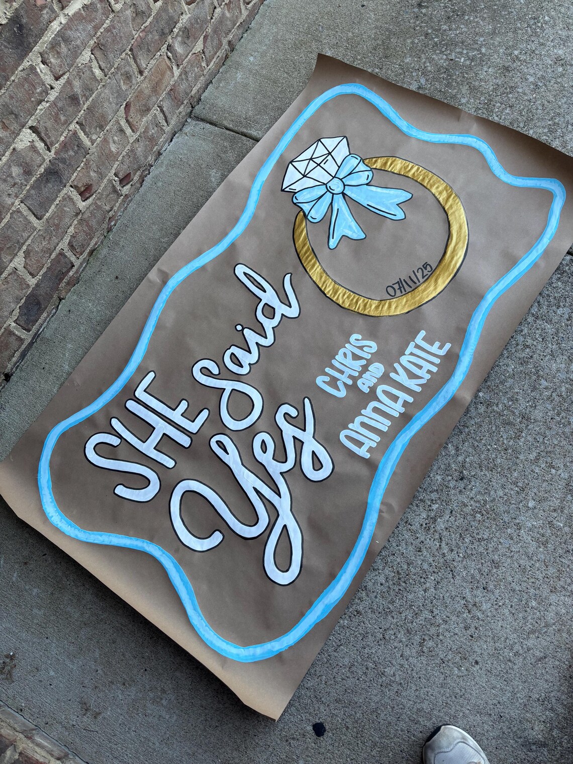 Engagement Banner- Completely Custon Hand Painted Banner - Etsy