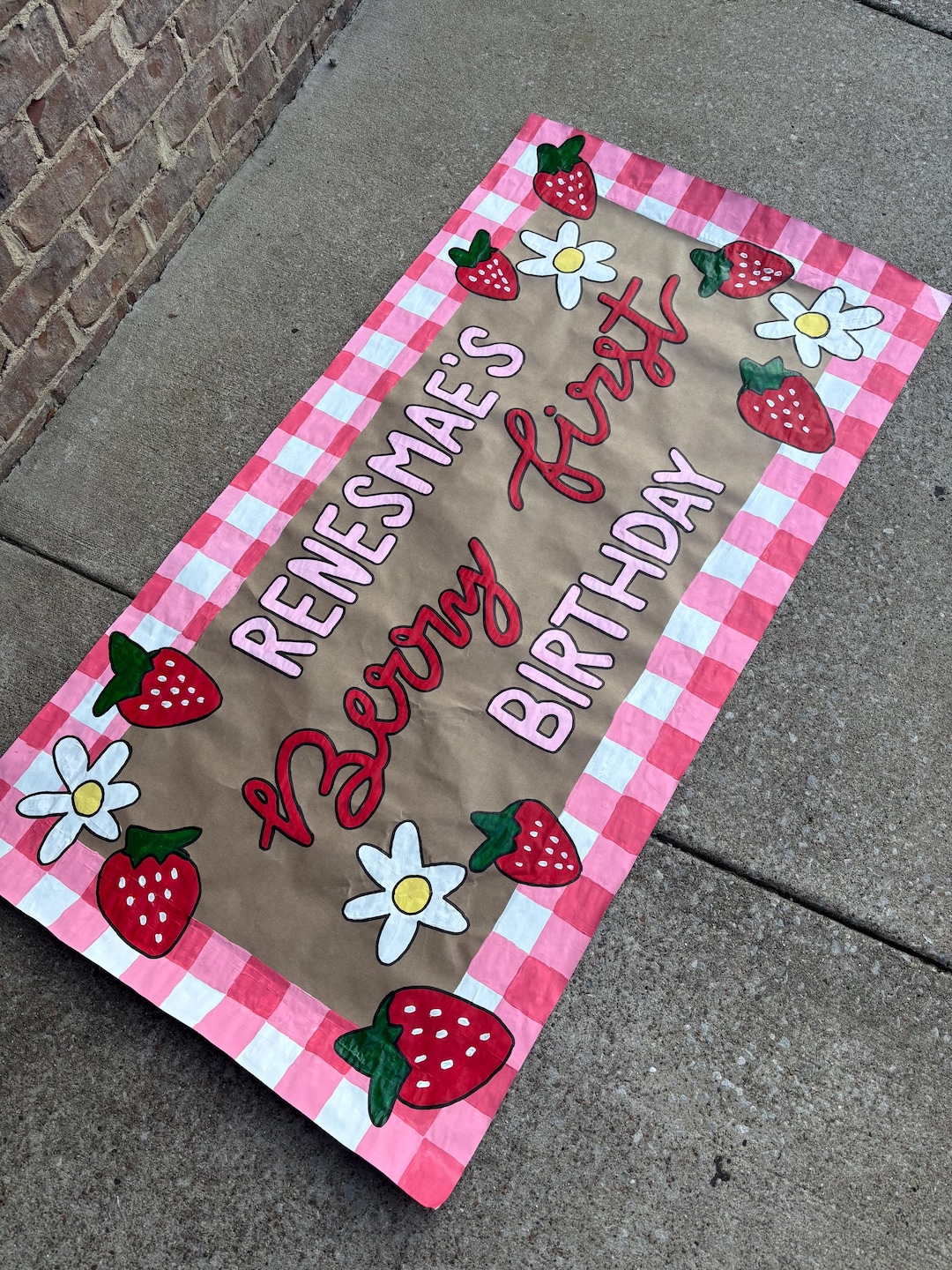 Berry First Birthday Banner – Strawberry Theme Party Decor - Etsy