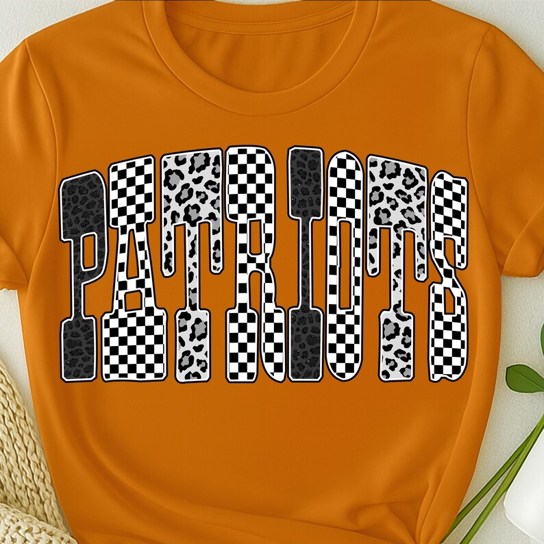 Patriots Mascot PNG Digital Download, Leopard Checkered Sublimation ...